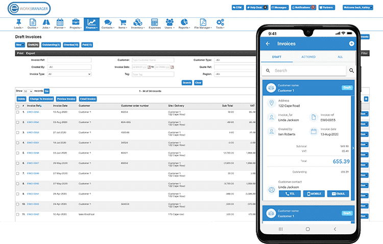 Mobile Invoicing - Eworks Manager - 14-Day Free Trial