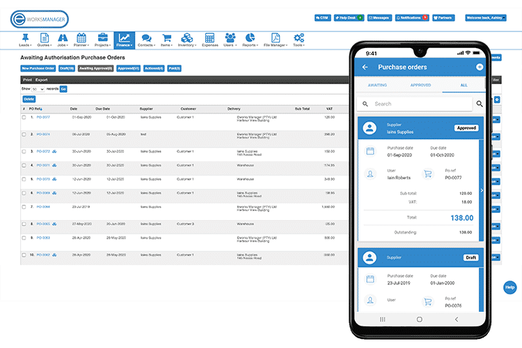 Purchase Order App - Eworks Manager - 14-Day Free Trial